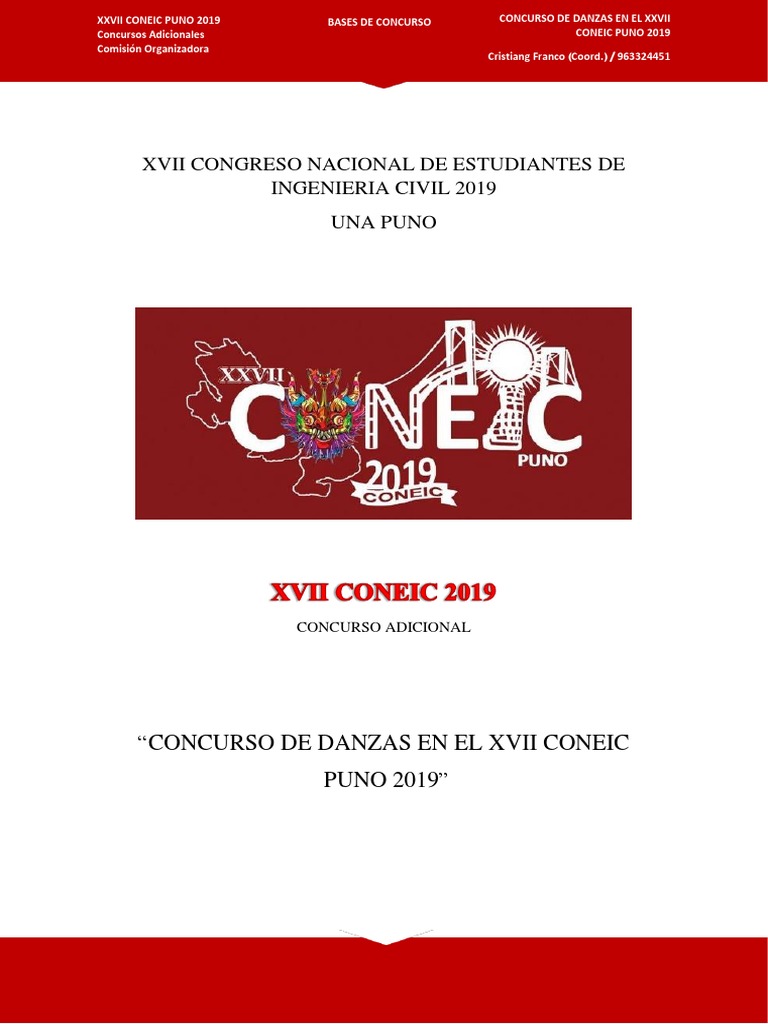 Concurso de Danzas CONEIC 2019 | PDF | Bailes | Ritmo