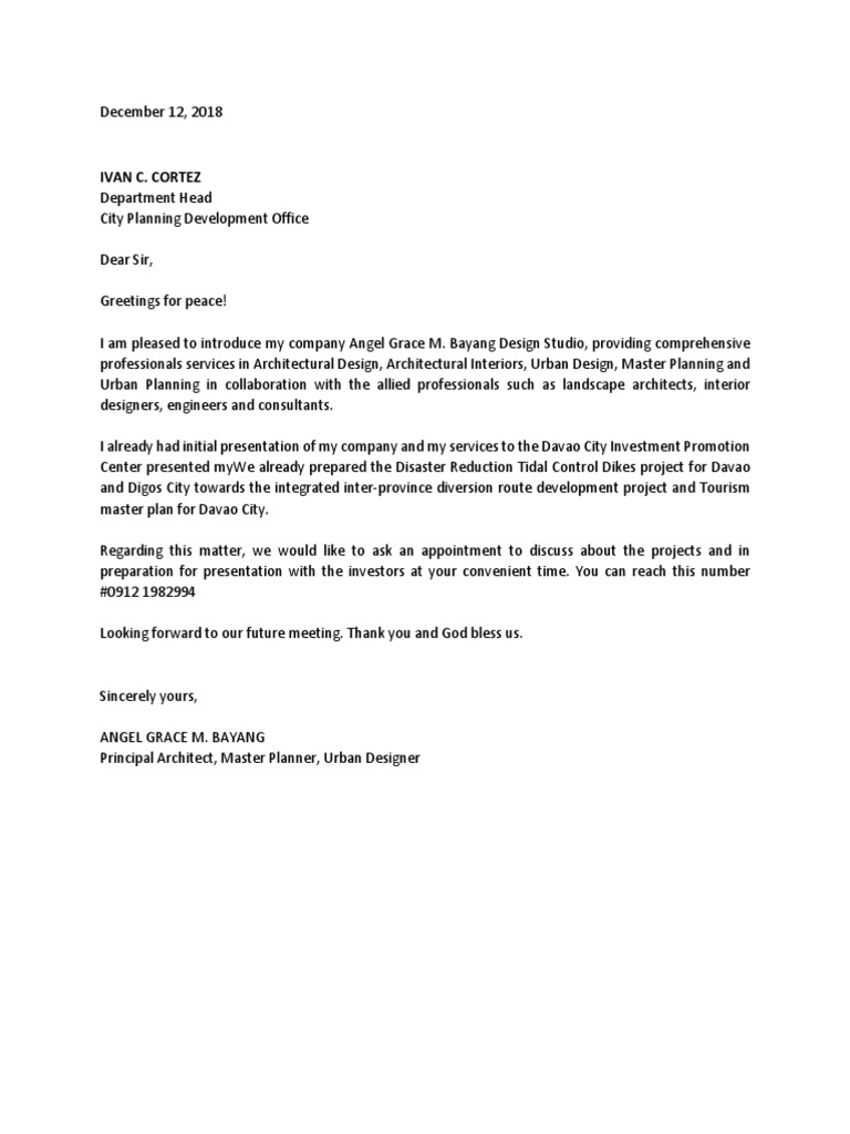 Letter To City Planning F | PDF