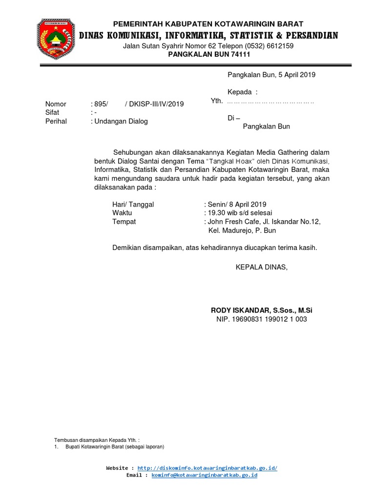 Surat Undangan Dialog | PDF