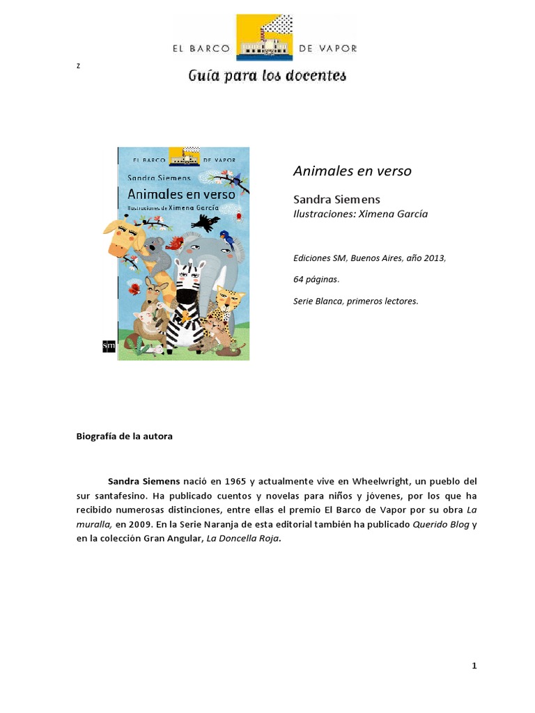 Poemas de Animales para Niños | PDF | Poesía