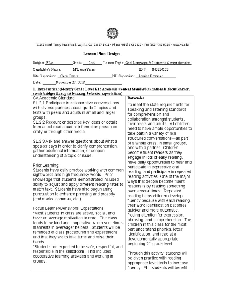 1stobservation-2ndgrade-Yates 2 | PDF | Reading Comprehension | Fluency