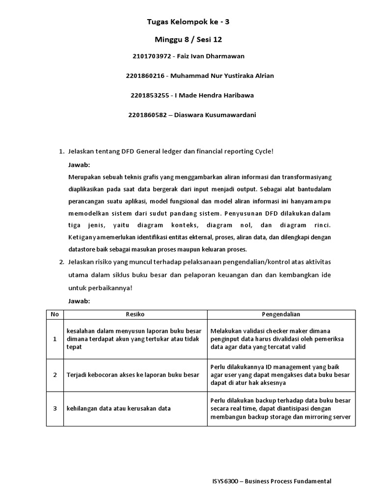 1821 - Isys6300 - Dnba - TK3 - W8 - S12 - R1 - Team5 PDF | PDF