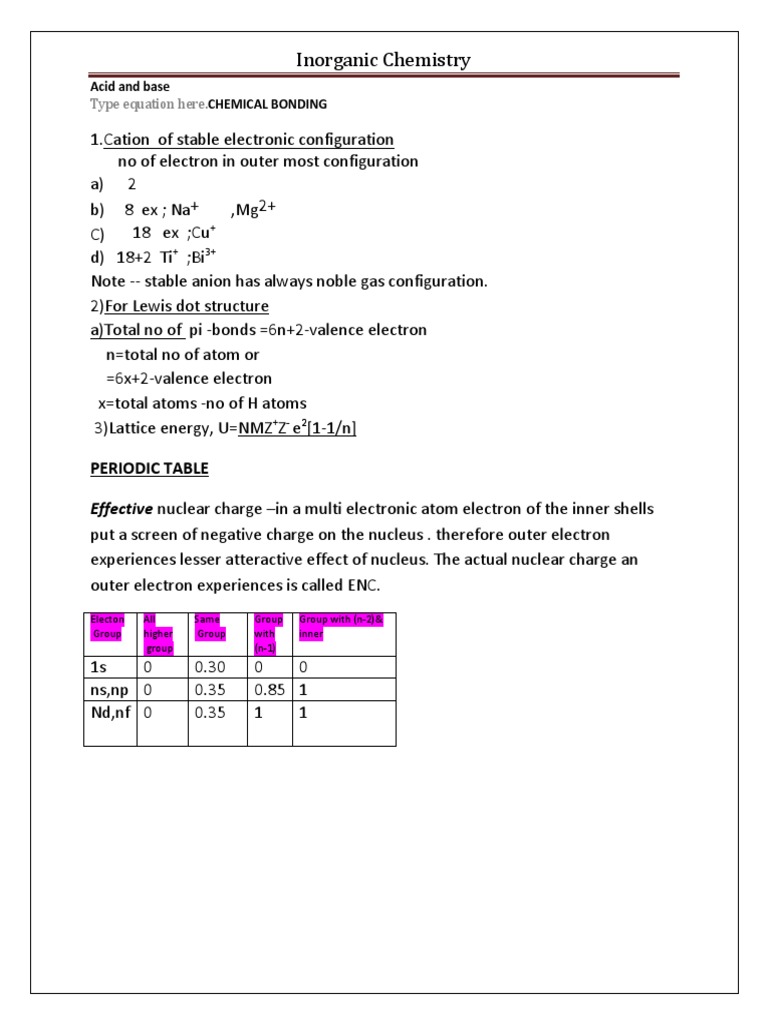 Inorganic Chemistry: Periodic Table | PDF