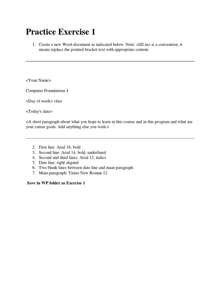 Exercise01 PDF | PDF | Computers