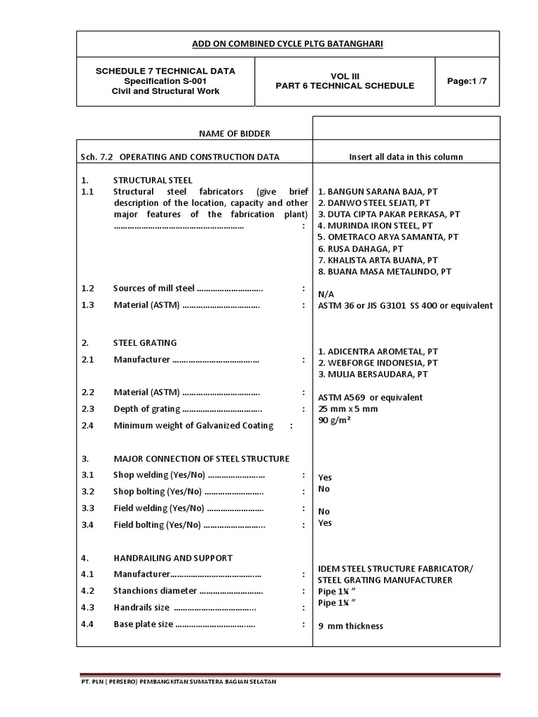 SCH 7-S001 25mar11 | PDF | Building Insulation | Structural Steel