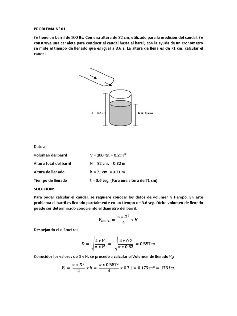 Ejercicio Hidro | PDF | Descarga (hidrología) | Ciencias fisicas