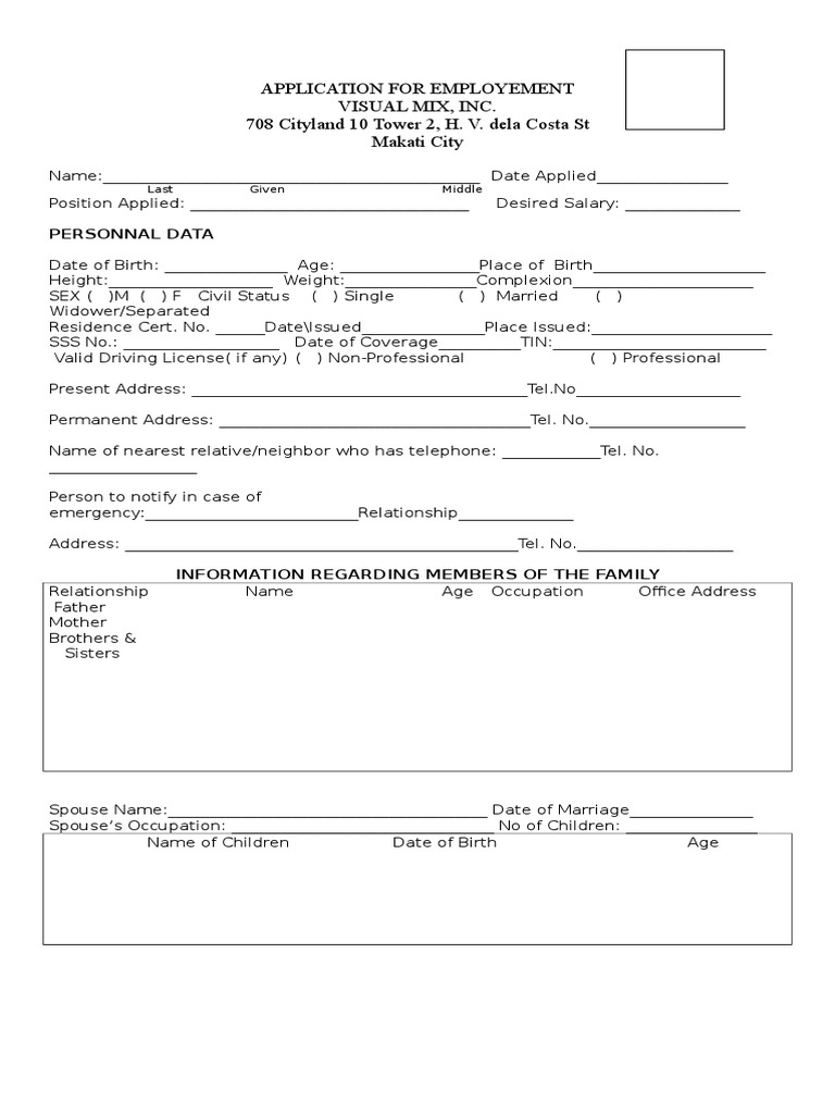 Application For Employement | PDF | Government Information | Justice