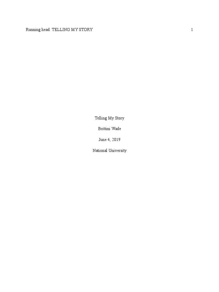 Telling My Story Week 1 | PDF | Teachers | Teaching Mathematics