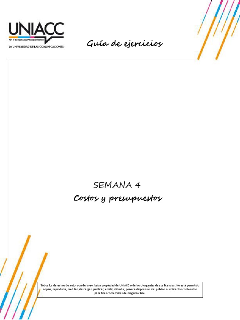 Guia Ejercicios Resueltos Semana4 PDF | PDF | Estado de resultados | Presupuesto