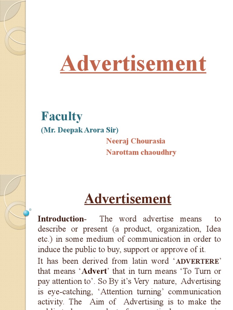 Advertisement | PDF | Advertising | Mass Media