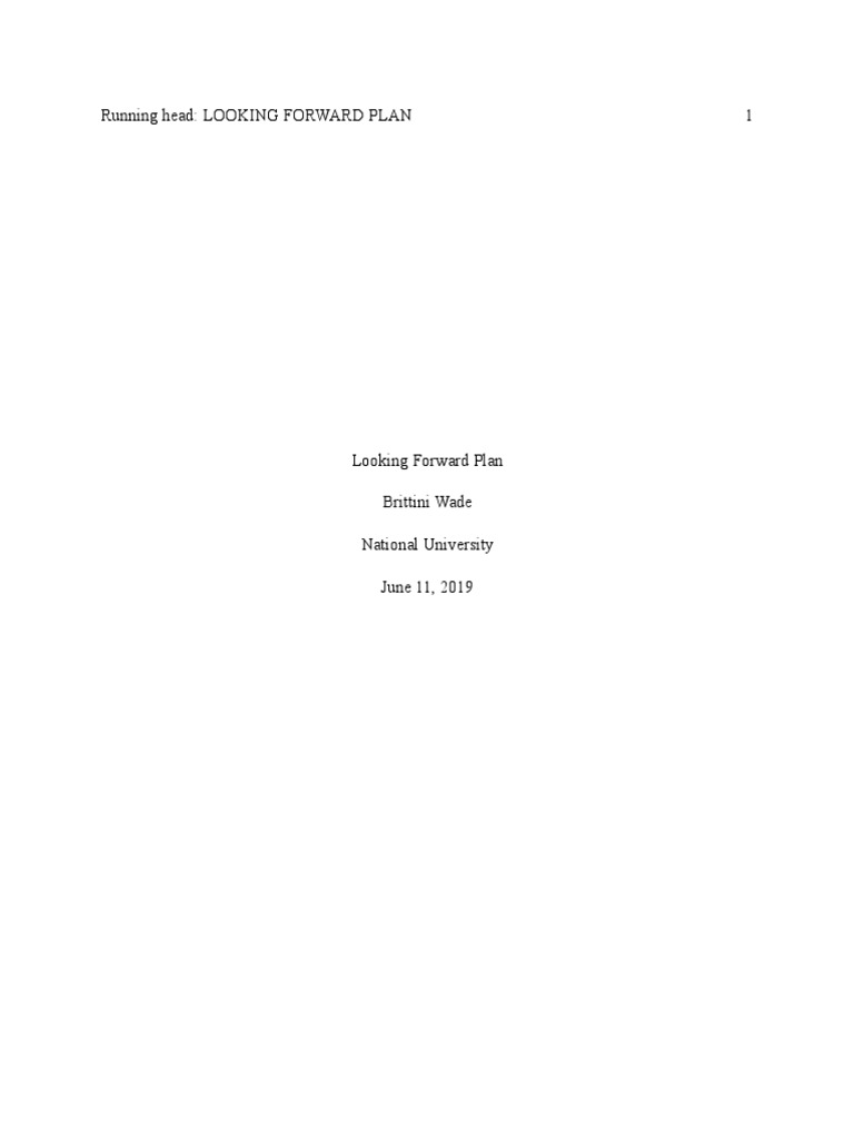 Looking Forward Plan | PDF | Mentorship | Teachers