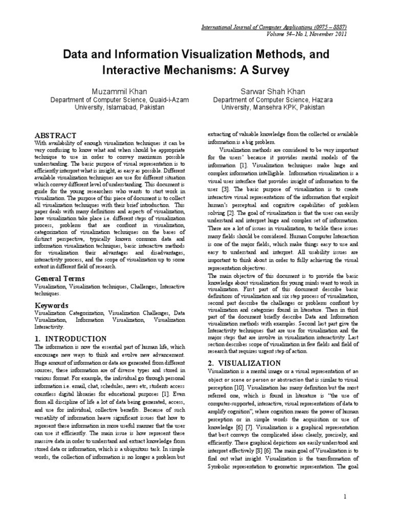 Data and Information Visualization Methods, and Interactive Mechanisms ...