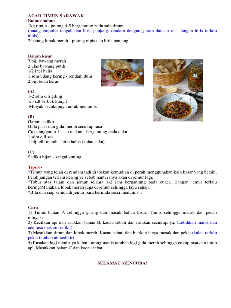 Acar Timun Sarawak | PDF