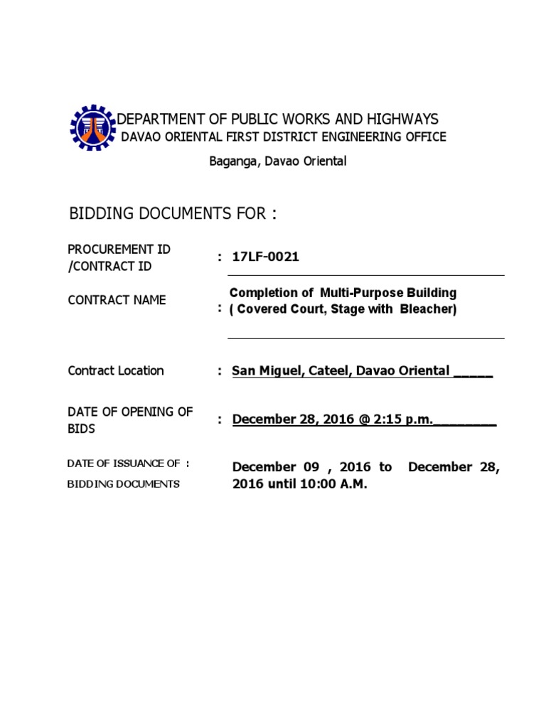 Bid Docs | PDF | General Contractor | Specification (Technical Standard)
