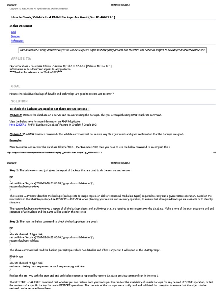 RMAN | PDF | Backup | Databases
