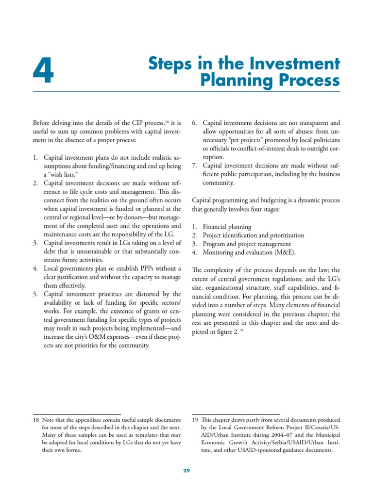 Four Steps to Effective Capital Investment Planning: Organizing the ...