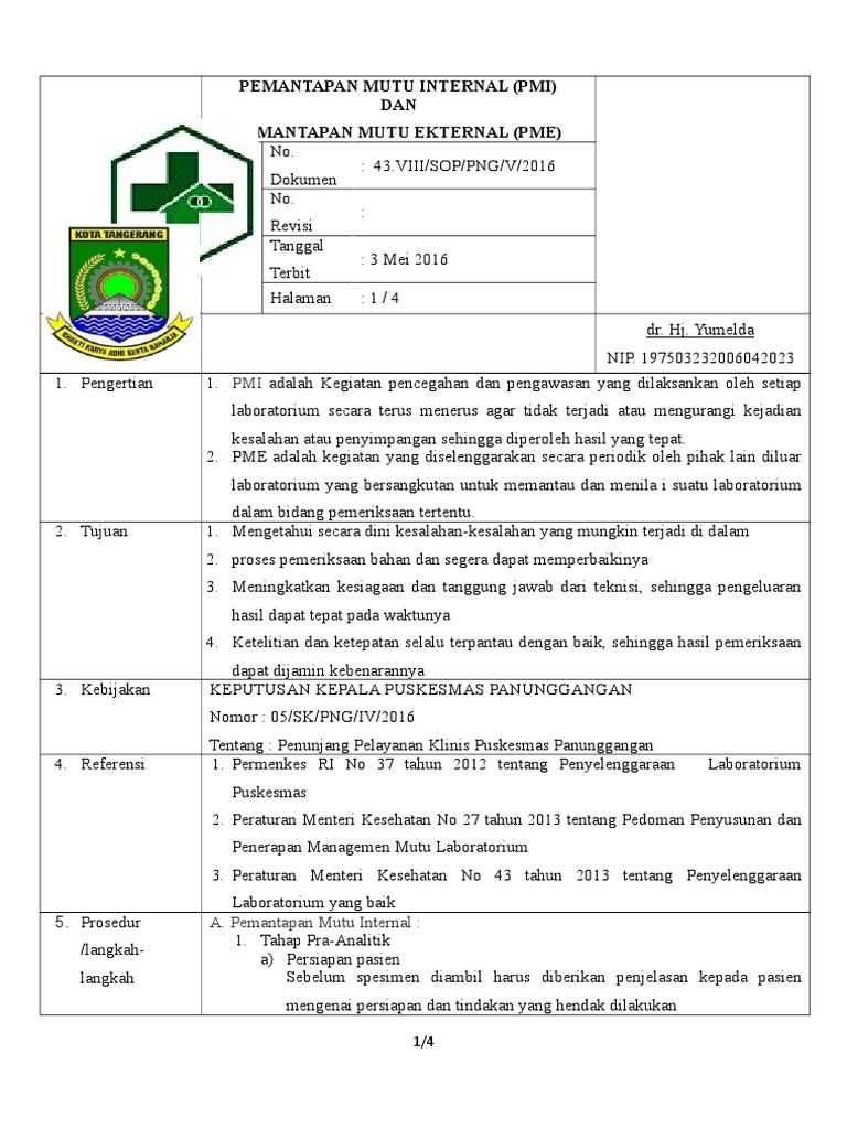 8.1.7.7 Sop Pmi Dan Pme | PDF