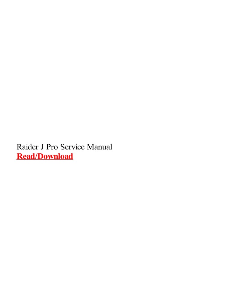 Raider J Pro Service Manual J Pro | PDF | Motor Vehicle | Vehicles
