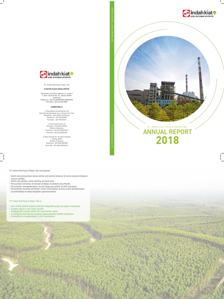 INKP - Annual Report - 2018 PDF | PDF | Dividend | Jakarta