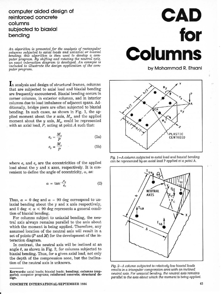 Cad For Columns - Mohammad R. Ehsani PDF | PDF
