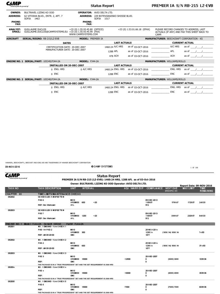 Premier 1A CAMP Report | PDF | Aerospace Companies Of The United States ...