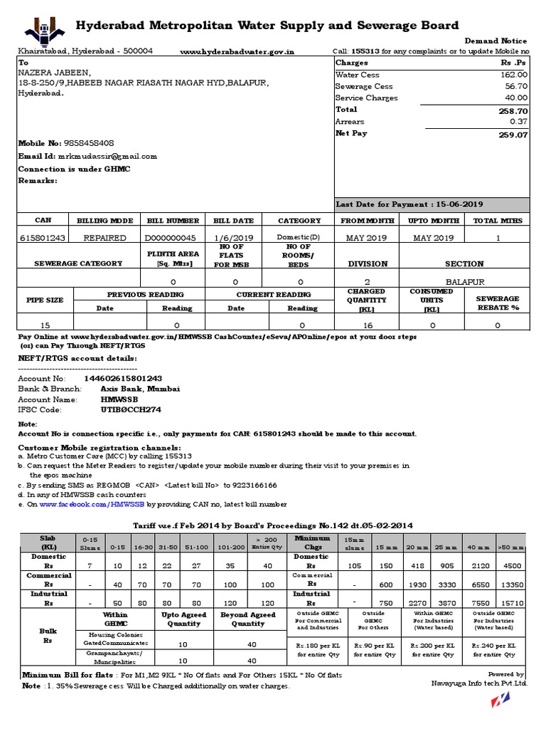 Hyderabad Metropolitan Water Supply and Sewerage Board | Download Free ...