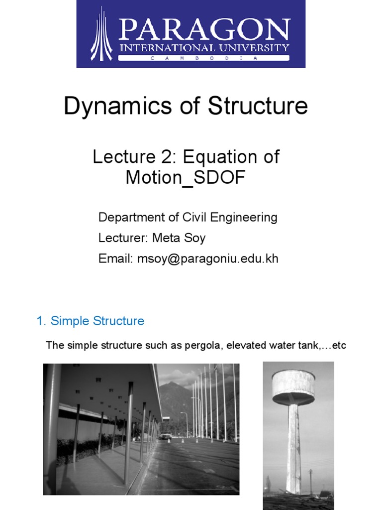 02 Equation of Motion SDOF | PDF | Force | Mechanics