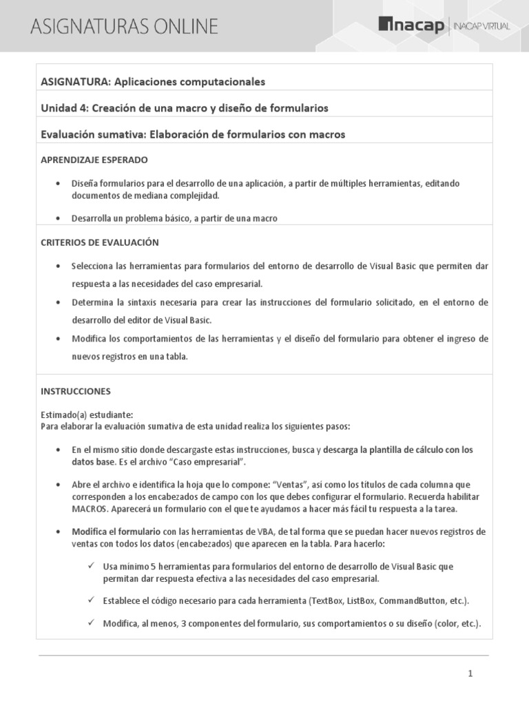 Tiac01 U4 Es11 | PDF | Macro (informática) | Básico