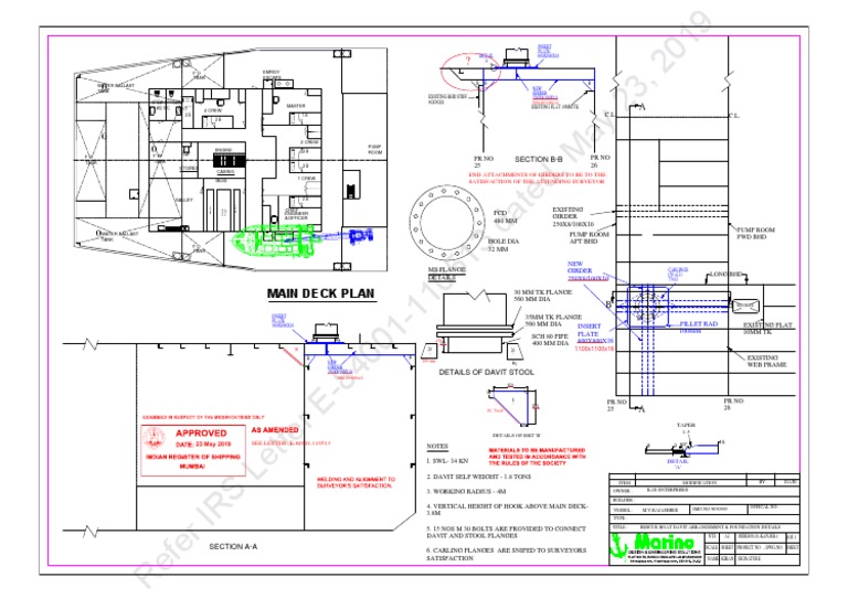 Rescue Boat Davit Foundation | PDF | Watercraft | Ships