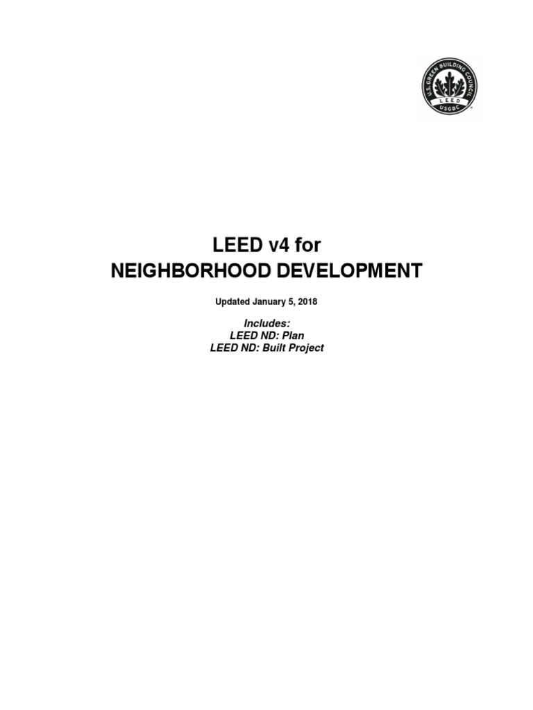 Leed v4 For Neighborhood Development: Includes: Leed ND: Plan LEED ND ...