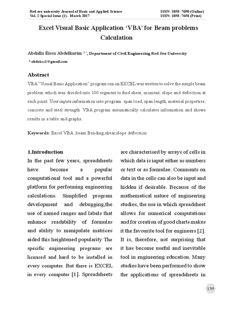 Excel Visual Basic Application VBA' For Beam Problems Calculation | PDF | Microsoft Excel | Basic