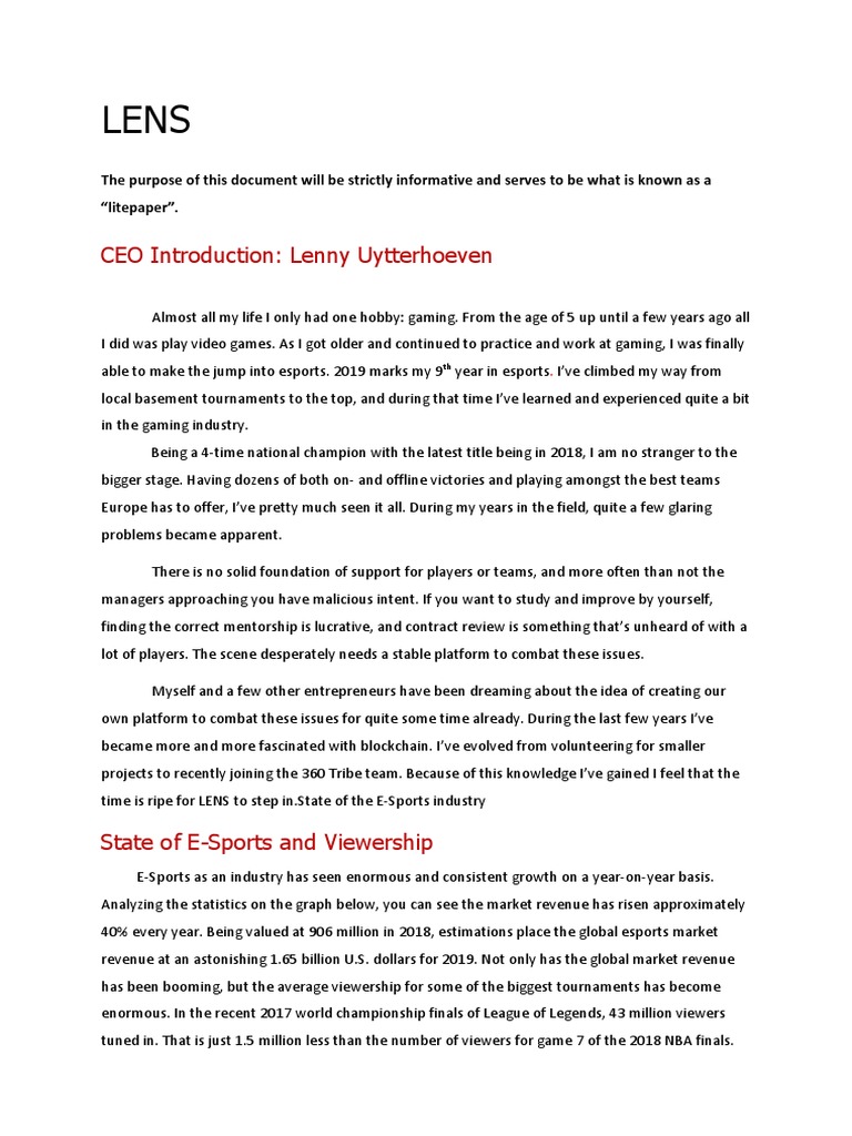 LENS Lightpaper | PDF | Business