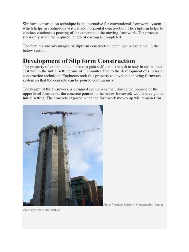 Slipform Construction | PDF | Economic Sectors | Concrete