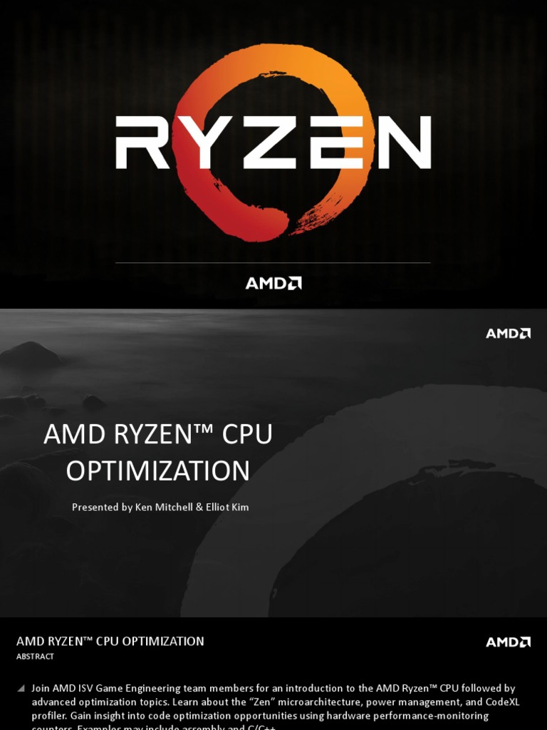 Amd Ryzen Cpu Optimization | PDF | Advanced Micro Devices | Program Optimization