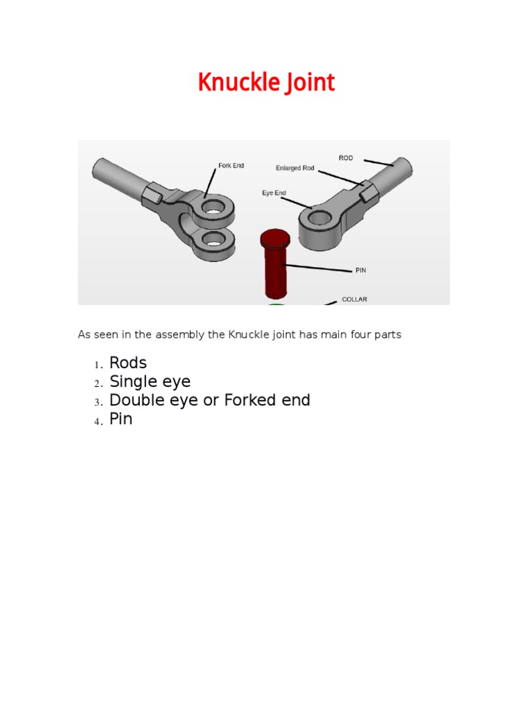 Knuckle Joint: Rods Single Eye Double Eye or Forked End Pin | PDF