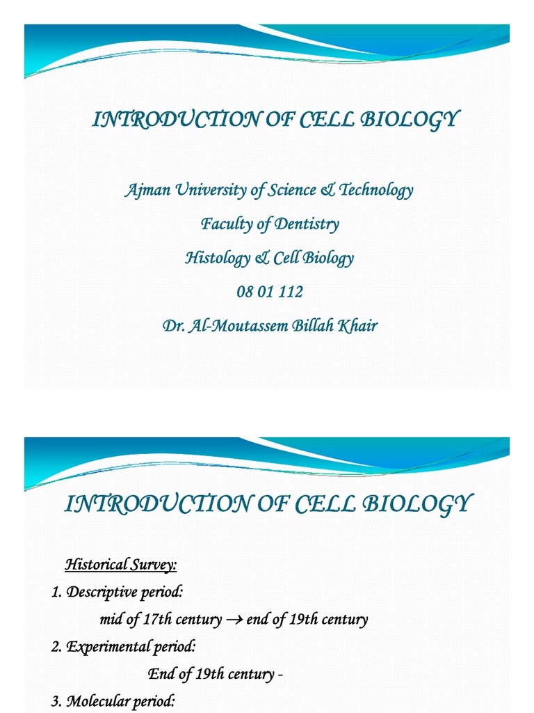 Introduction To Cell Biology | PDF