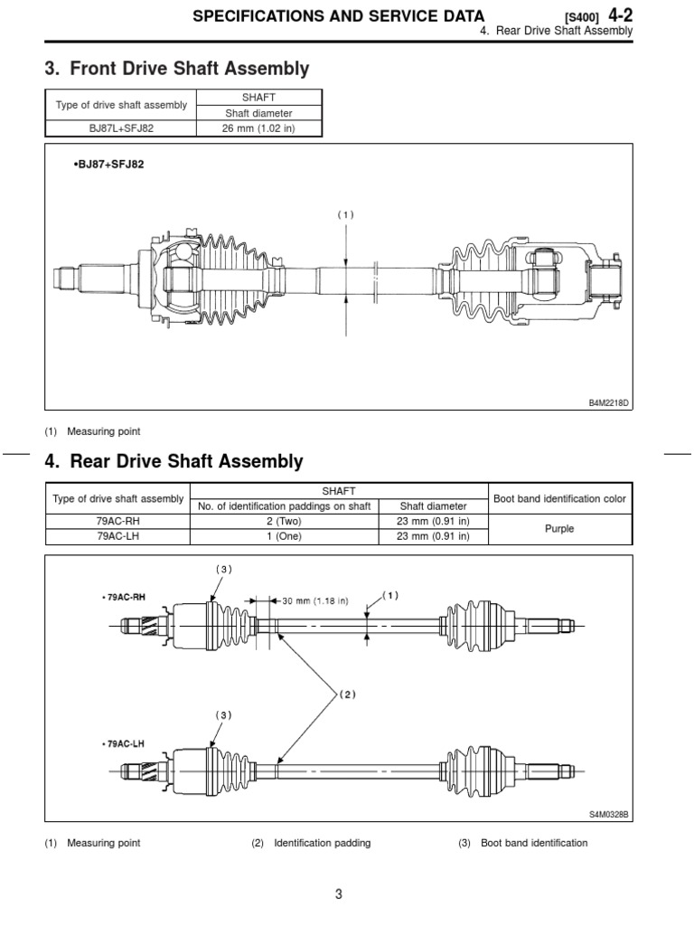 Rear Drive Shaft Assembly Specs | PDF