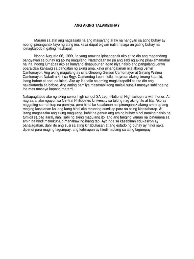 Ang Aking Talambuhay | PDF