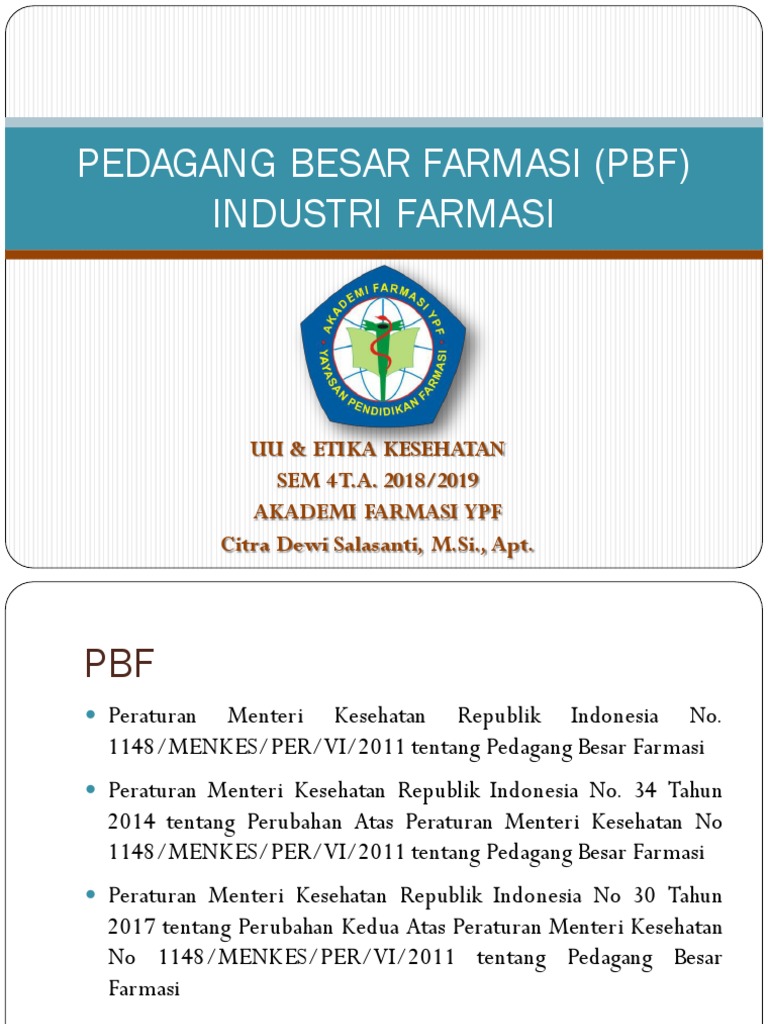 Regulasi Pedagang Besar Farmasi di Indonesia | PDF
