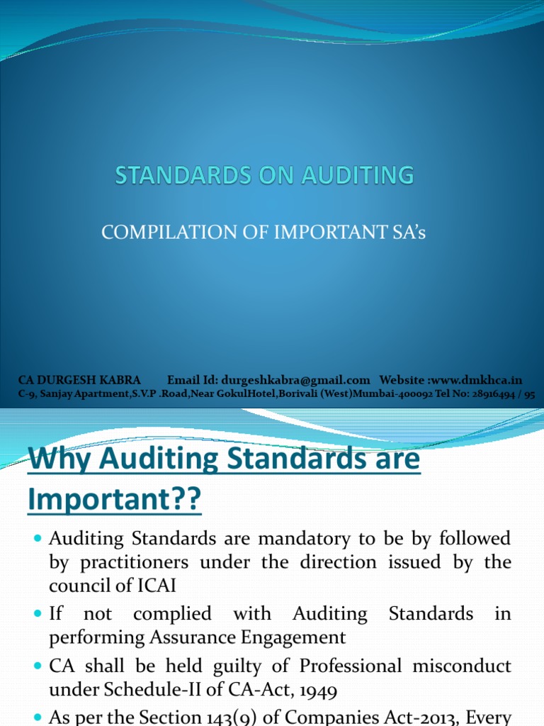 Importance of Auditing Standards Explained | PDF | Financial Audit | Audit