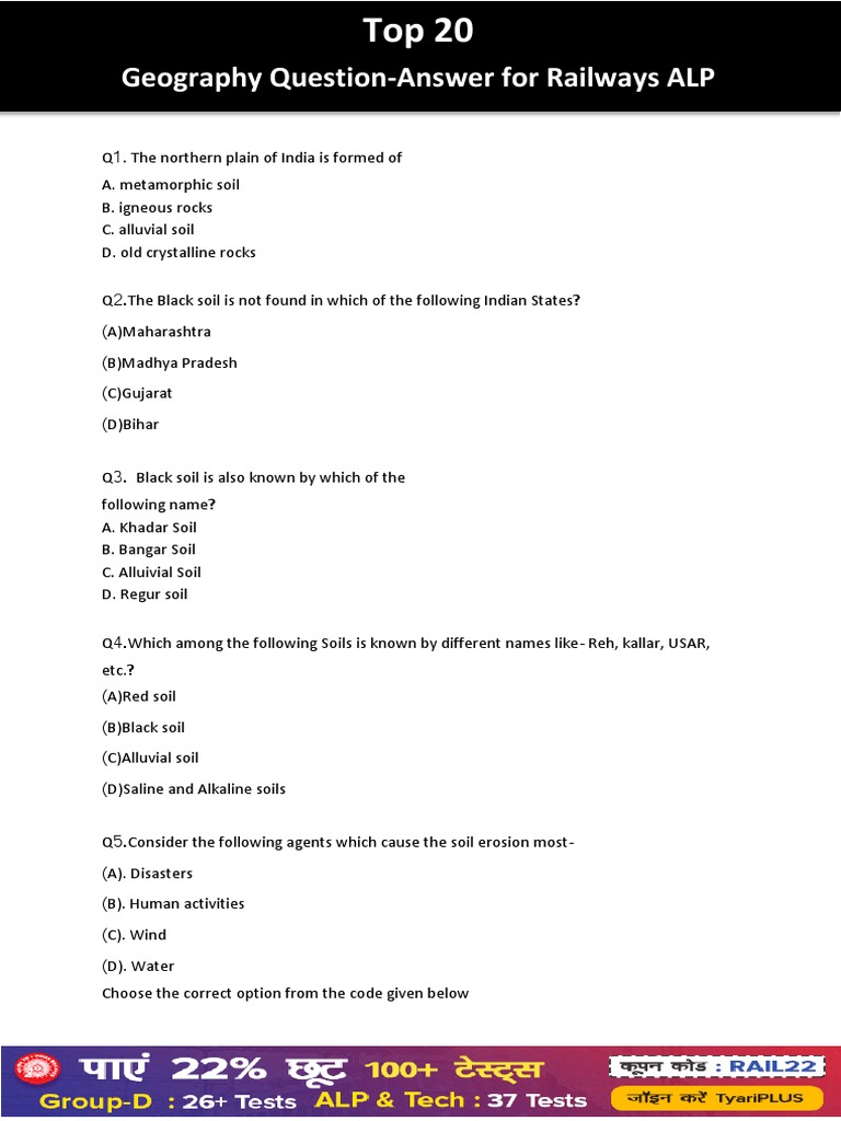 20 Geo Questions Eng PDF 1532537982 7 | PDF | Soil | Physical Geography