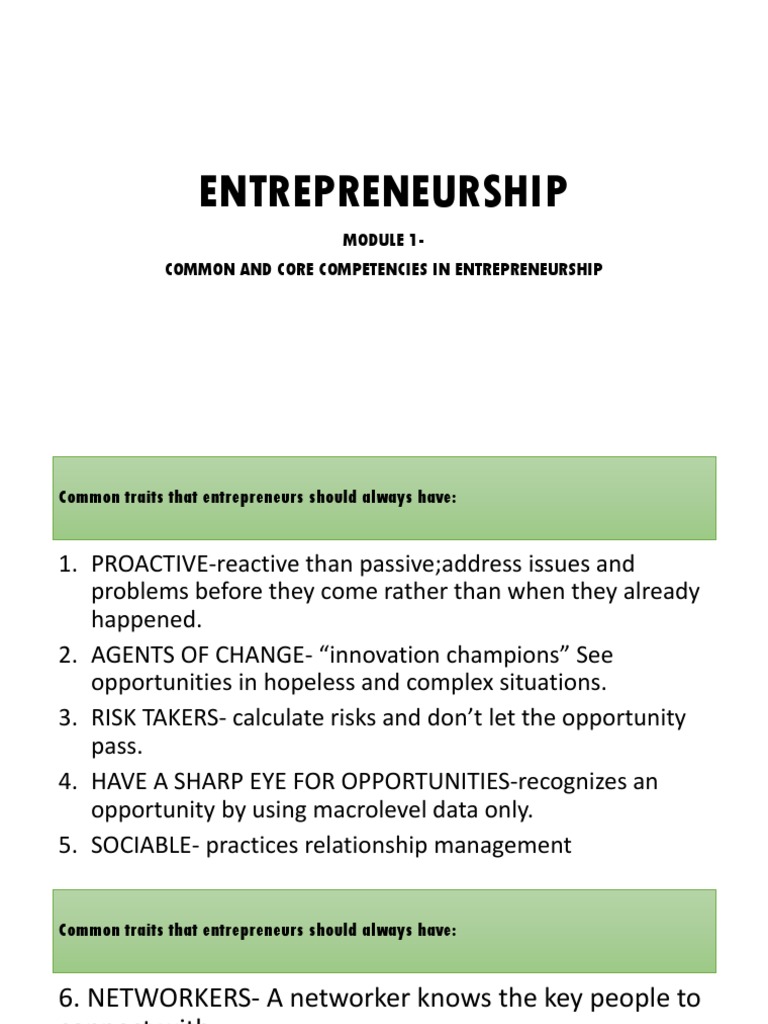 Common traits of entrepreneurs | Entrepreneurship | Employment