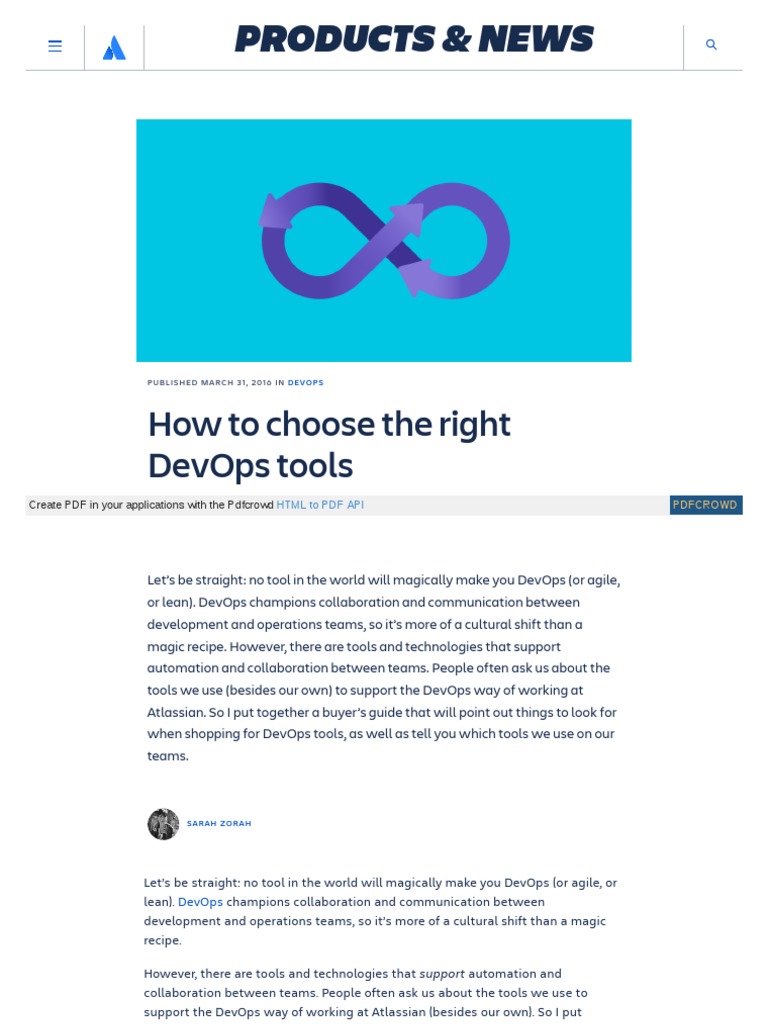 WWW Atlassian Com Blog Devops How To Choose Devops Tools | PDF ...