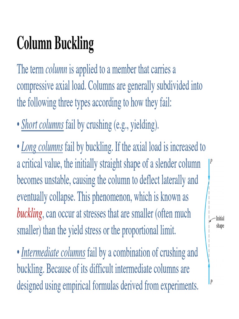 Buckling of Columns | PDF | Buckling | Column