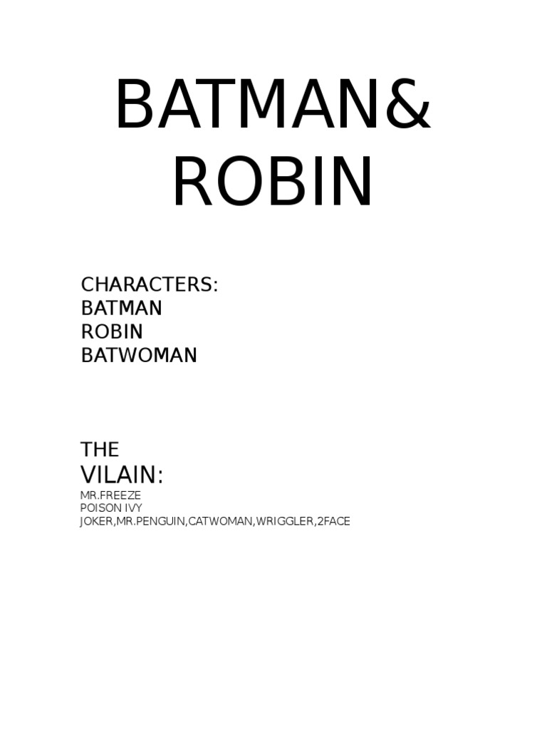 Batman & Robin: Characters & Villains | PDF