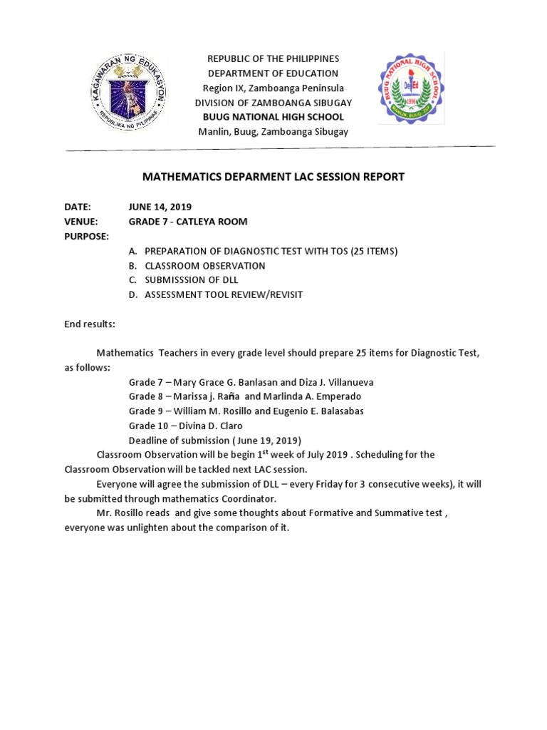 Lac Session Minutes | PDF | Behavior Modification | Learning