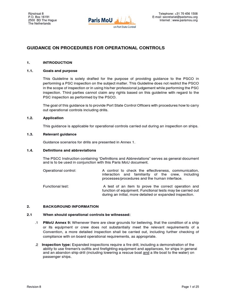 Guidance On Procedures For Operational Controls | PDF | Firefighting ...