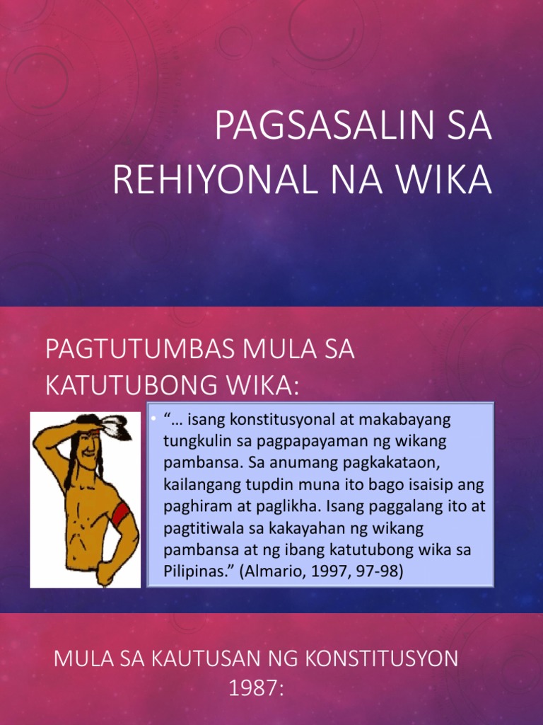 Pagsasalin Sa Rehiyonal Na Wika | PDF