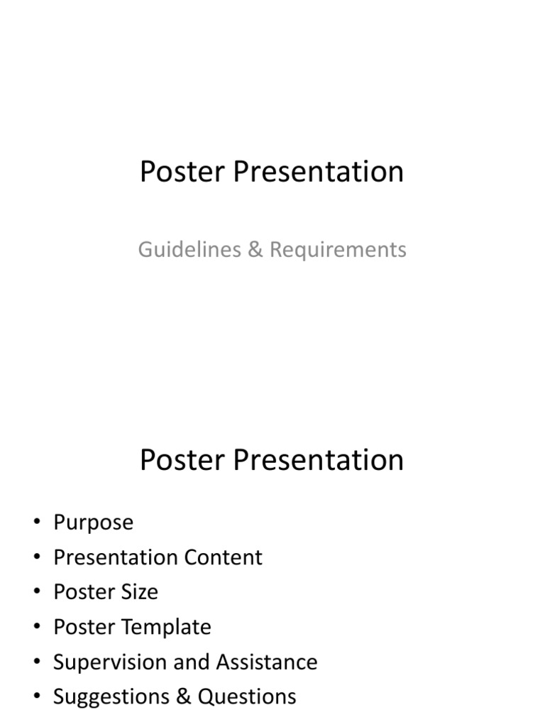 Poster Presentation: Guidelines & Requirements | PDF
