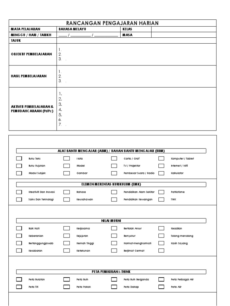 Tapak RPH Bahasa Melayu 4 Dan 5 | PDF